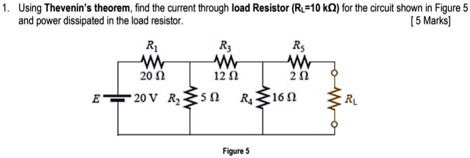 SOLVED: Using Thevenin's theorem, find the current through load Resistor (R-10 kO) for the ...