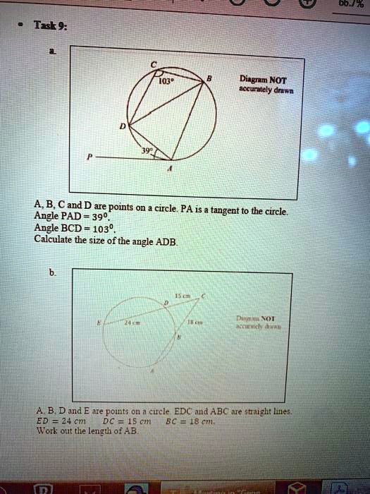 SOLVED: Go Tak9 Duagnm NOT accunlely dnwn 10 A B Cand D are points o circle. PAis a Angle PAD ...