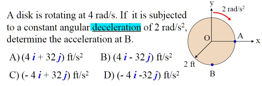 Solved Y 2 Rad S2 A Disk Is Rotating At 4 Rad S If It Is Subjected To A Constant Angular