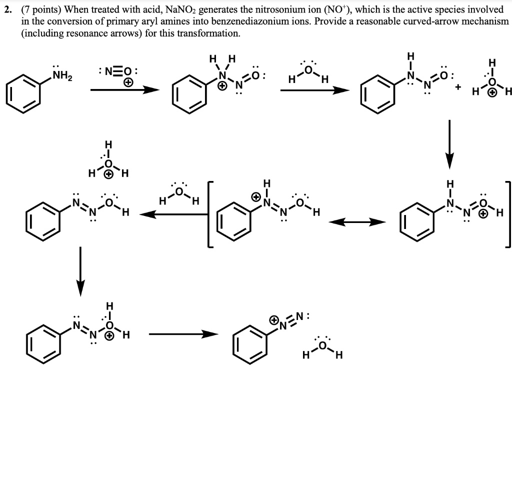 SOLVED: 2.(7 points) When treated with acid, NaNO generates the ...