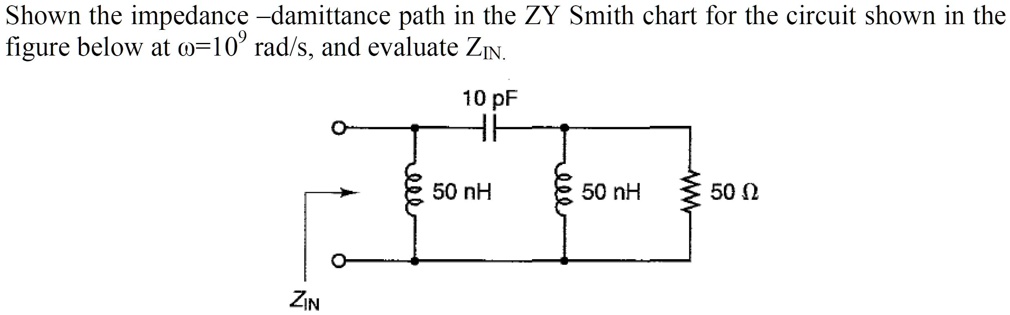 SOLVED: Shown is the impedance-admittance path in the ZY Smith chart for the circuit shown in ...