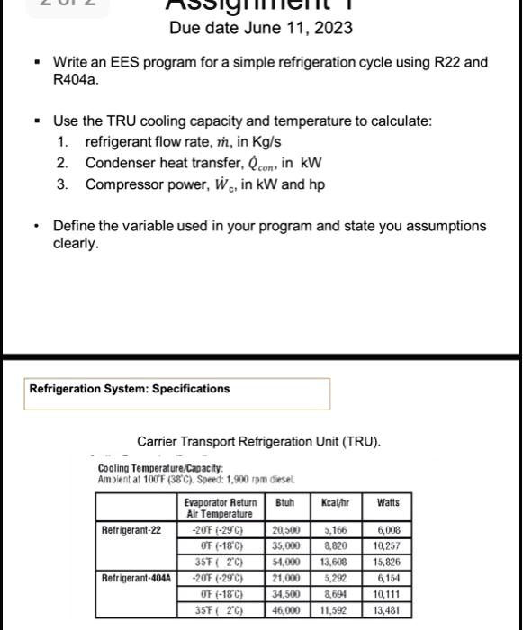 Solved Texts Thermodynamics Problem Use Ees Program To Solve The Problem Due Date June 11