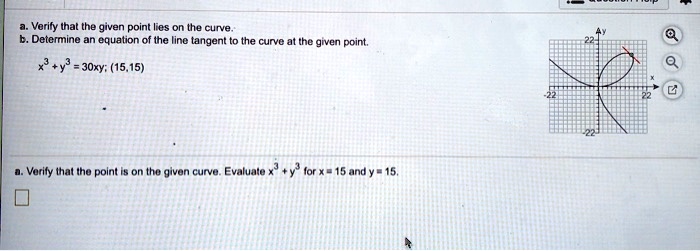 SOLVED: Verify that the given point lies on the curve Determine an ...