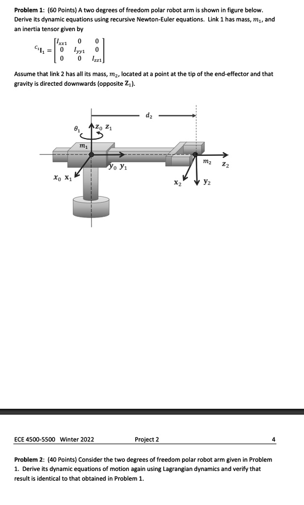 Solved Problem 1 60 Points A Two Degree Of Freedom Polar Robot Arm Is Shown In The Figure 