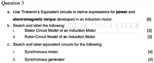 SOLVED: a. Use Thevenin's Equivalent circuits to derive expressions for power and ...