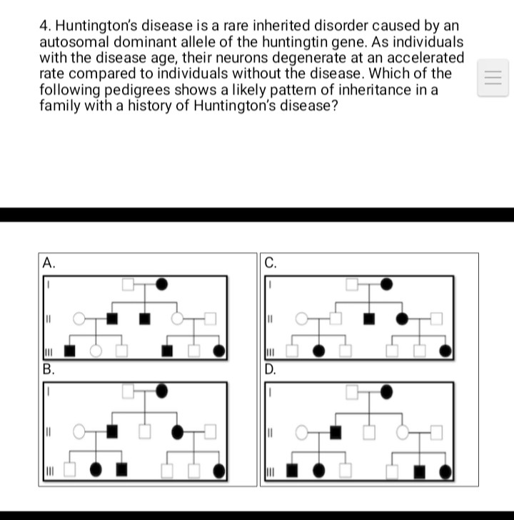 4. Huntington's disease is a rare inherited disorder caused by an ...