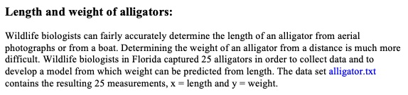 Length and weight of alligators: Wildlife biologists can fairly ...