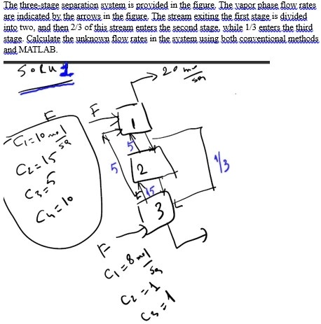 SOLVED: The three-stage separation system is provided in the figure ...