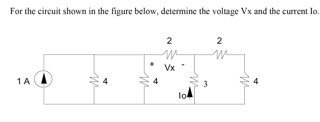 SOLVED: Find voltage Vx and the current Io For the circuit shown in the figure below, determine ...