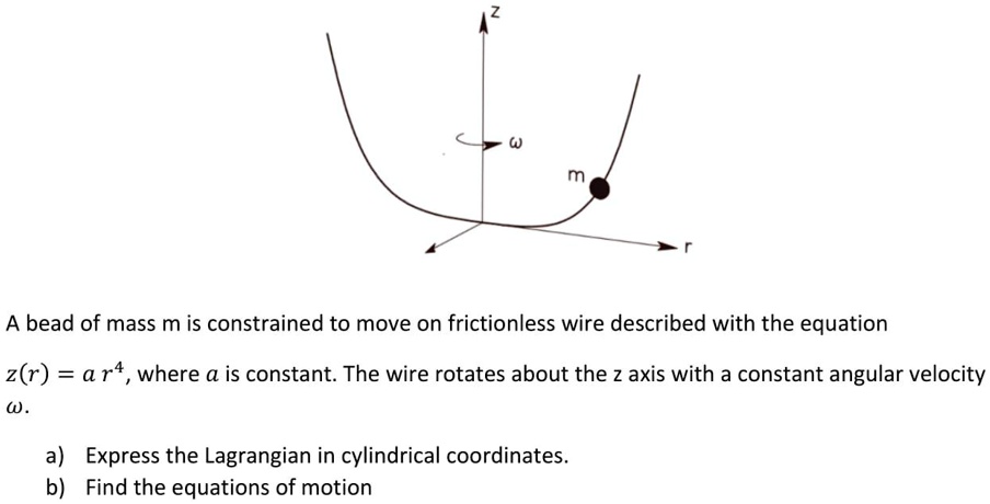 A bead of mass m is constrained to move on frictionless wire described ...