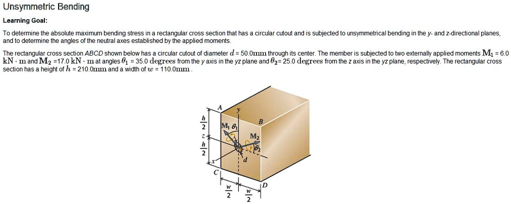SOLVED: The neutral-axis angle of the cross section being analyzed is ...