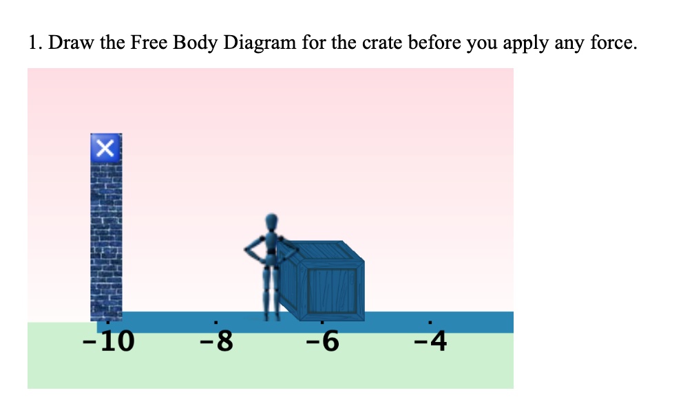 1 draw the free body diagram for the crate before you apply any force ...