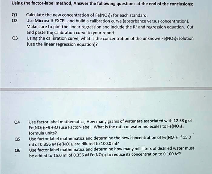 SOLVED: Using the factor-label method, answer the following questions ...