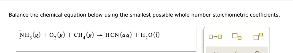 SOLVED: Balance the chemical equation below using the smallest possible ...
