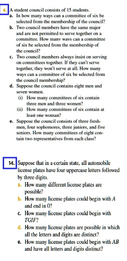 SOLVED: The student council consists of 15 students. In how many ways ...