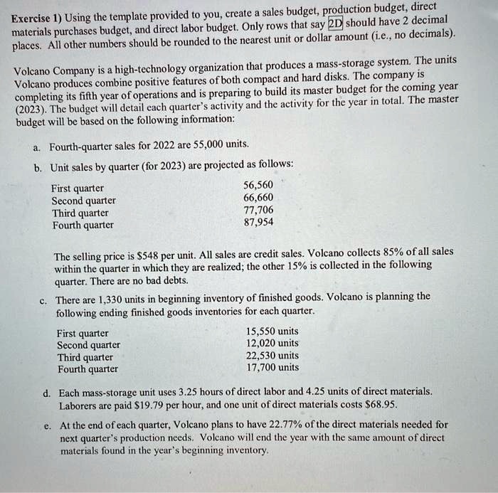 SOLVED: Exercise 1 Using the template provided to you,create a sales ...