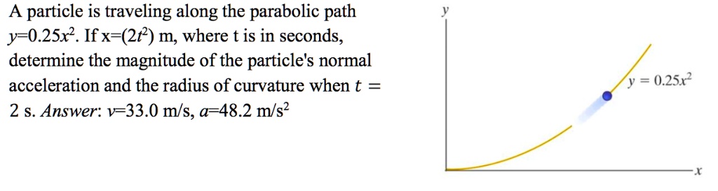 A particle is traveling along the parabolic path y 025x2 ifx...