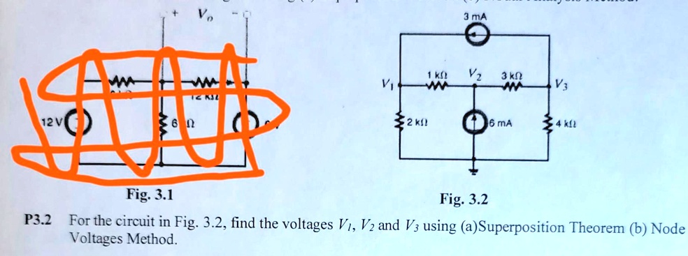 Solved Basic Electrical Engineering 3 Ma 1k1 Vz 3kn V V3 Fig 3 1 Fig 3
