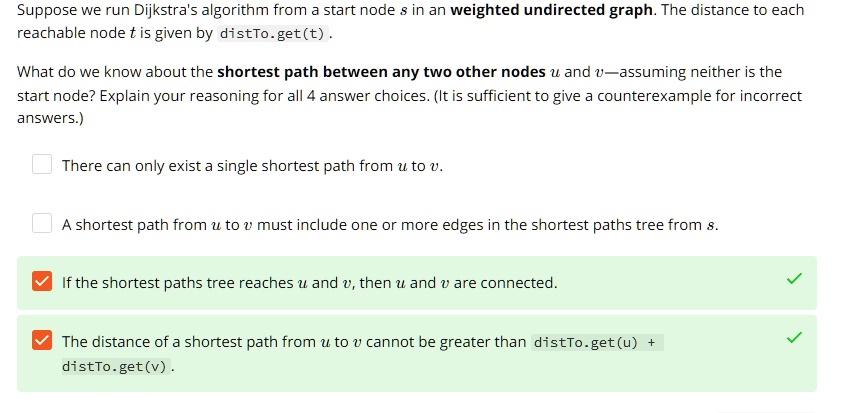 SOLVED: Suppose we run Dijkstra's algorithm from the start node in a ...