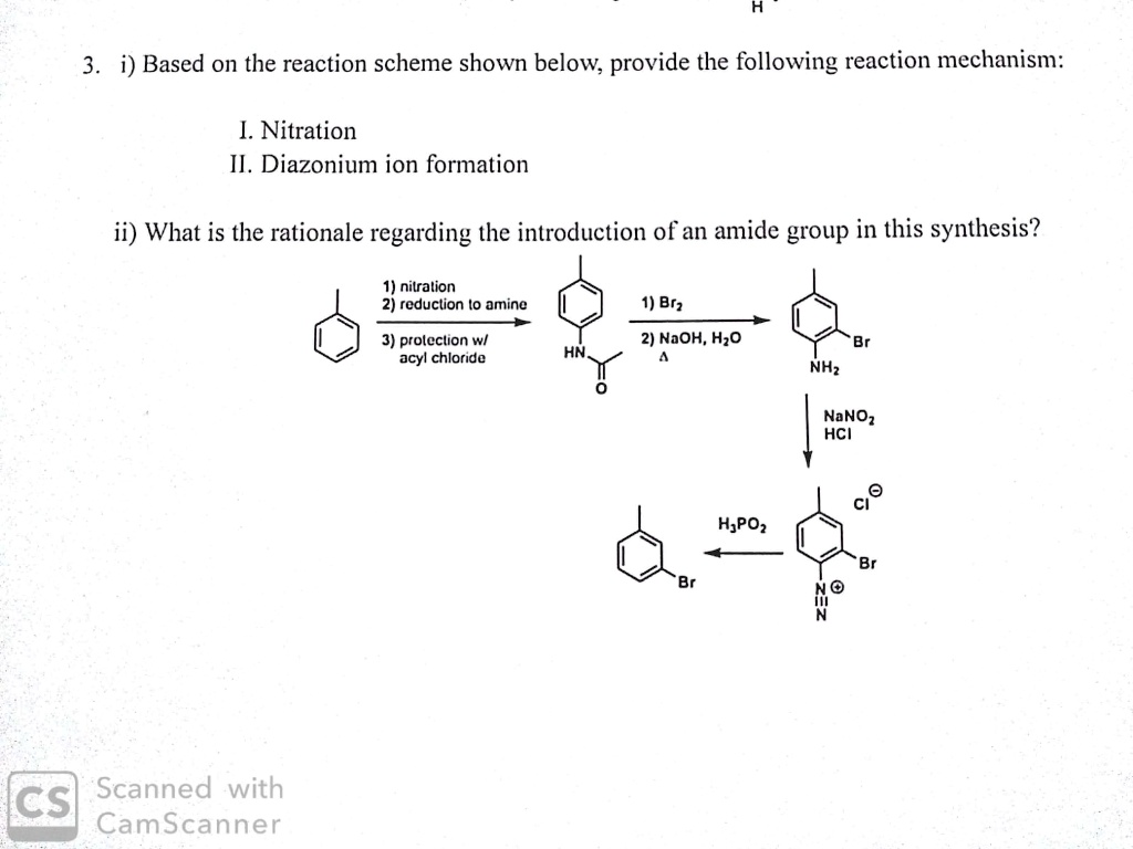 SOLVED: Based on the reaction scheme shown below, provide the following ...
