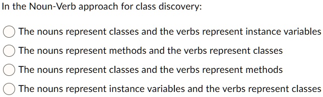 SOLVED: In the Noun-Verb approach for class discovery: The nouns ...