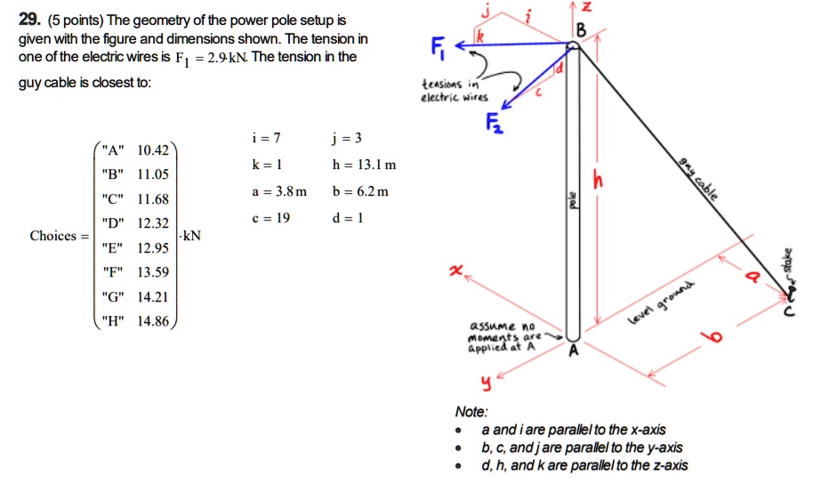 29 5 points the geometry of the power pole setup is given with the ...