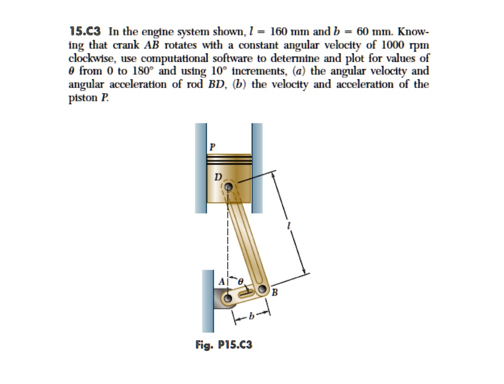 SOLVED: 15.c3 In the engine system shown, l = 160 mm and b = 60 mm ...