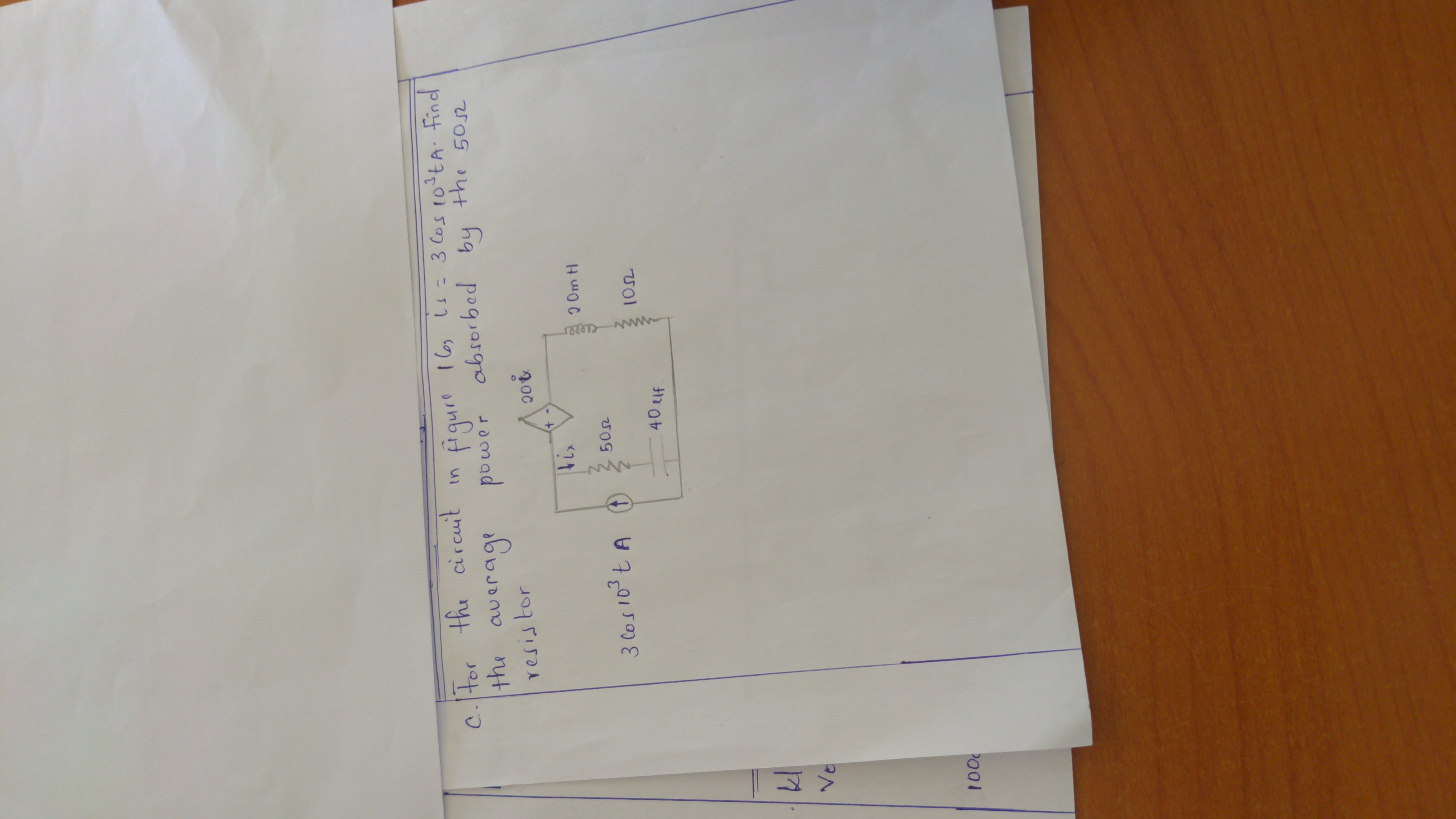 c for the circuit in figure 16 is 3 cos 103 t a find the average power ...