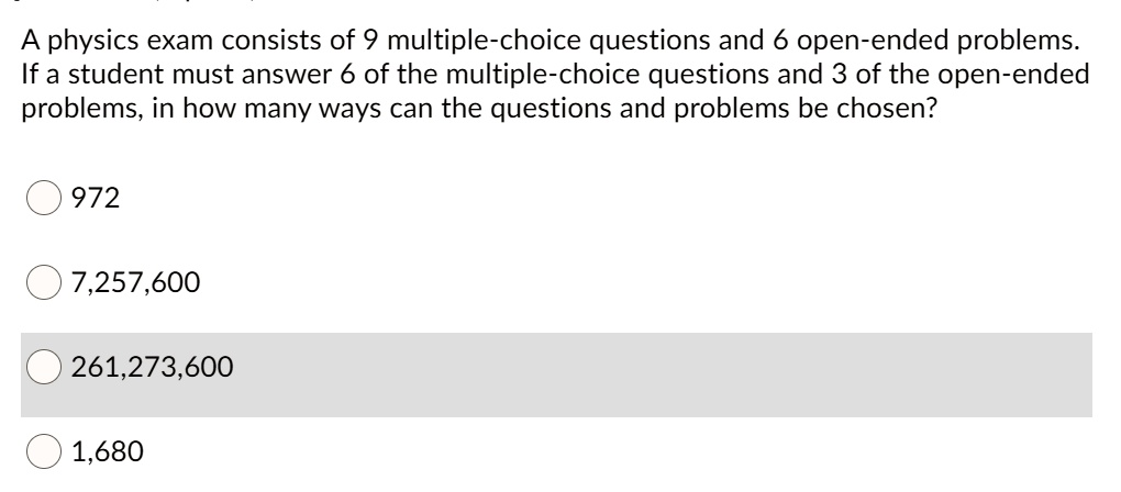 SOLVED: physics exam consists of 9 multiple-choice questions and 6 open ...