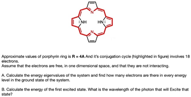approximate values of porphyrin ring is r 4a and its conjugation cycle ...