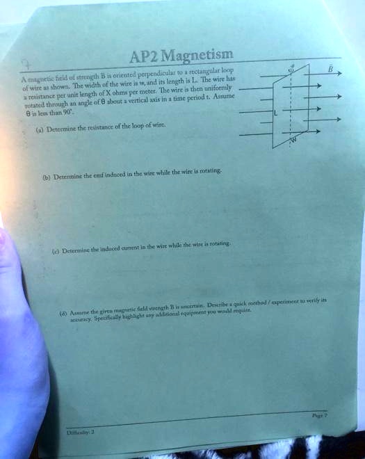 SOLVED: Texts: AP2: Magnetism of wire as shown. The width of the wire is w and its length is L ...