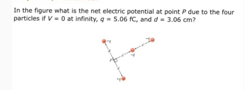 SOLVED: In the figure what is the net electric potential at point P due ...