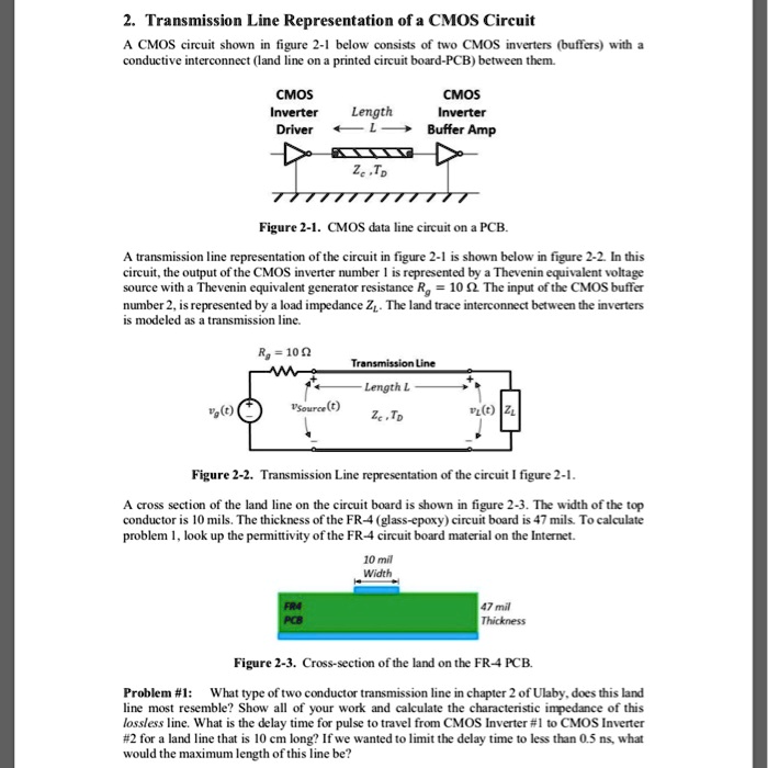 SOLVED: Transmission Line Representation of a CMOS Circuit A CMOS ...