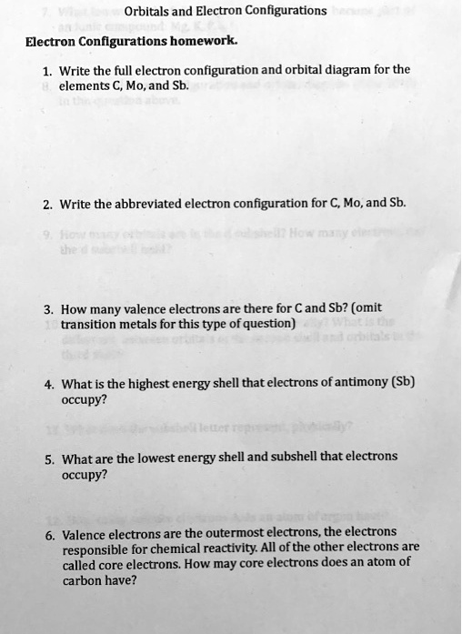 orbitals and electron configurations electron configurations homework ...