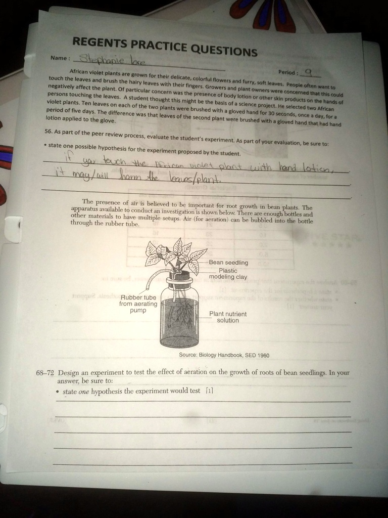 help me please its really important regents practice questions name ...