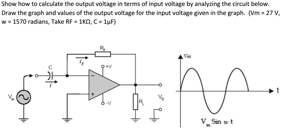 SOLVED: Show how to calculate the output voltage in terms of input voltage by analyzing the ...