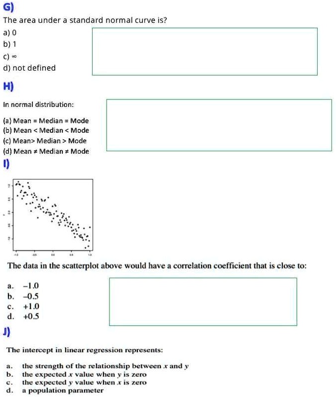 Solved G The Area Under Standard Normal Curve Is A 0 B D Not Defined H In Normal