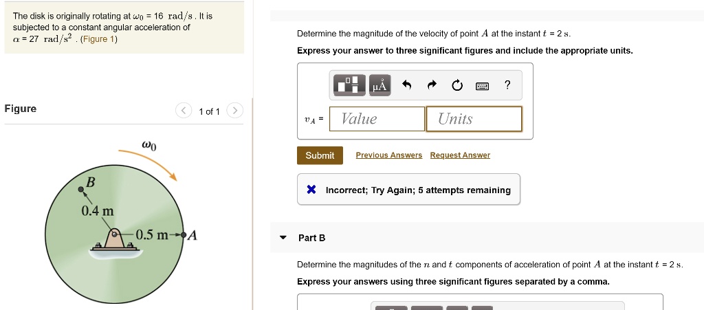 SOLVED: The disk is originally rotating at Ï‰ = 16 rad/s. It is subjected to a constant angular ...