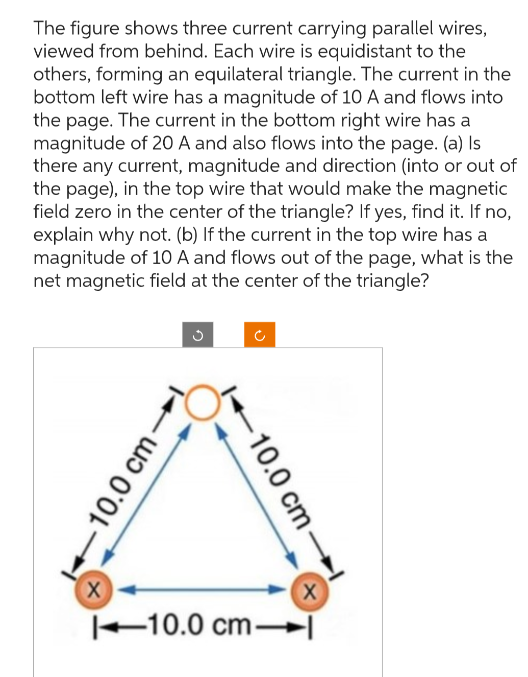 The figure shows three current carrying parallel wires, viewed from ...