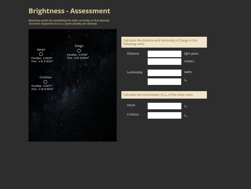 SOLVED: Brightness Assessment: Maximize points by completing the tasks ...