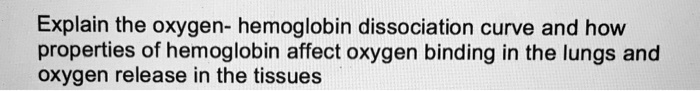 SOLVED: Explain the oxygen-hemoglobin dissociation curve and how ...