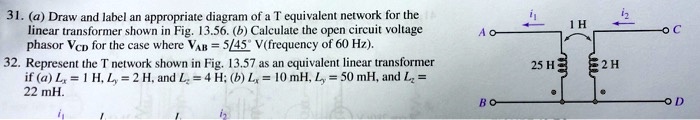 just 31 i 12 linear transformer shown in fig1356b calculate the open ...