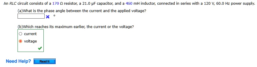 an rlc circuit consists of a 170 omega resistor a 210 muf capacitor and ...