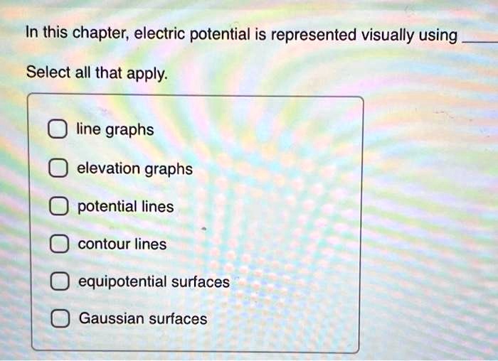 In this chapter, electric potential is represented visually using ...