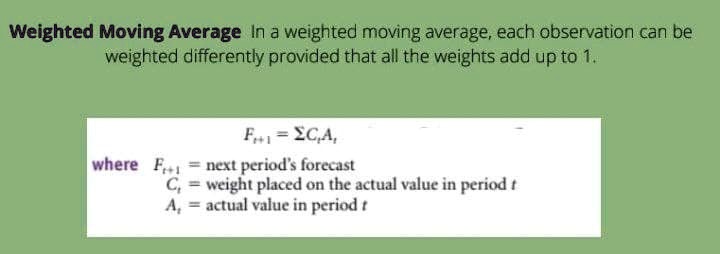 SOLVED: 'Make your own example of problems and solution for the WEIGHTED MOVING AVERAGE ...