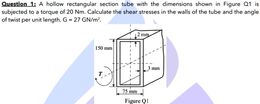 [GET ANSWER] Question 1: A hollow rectangular section tube with the ...