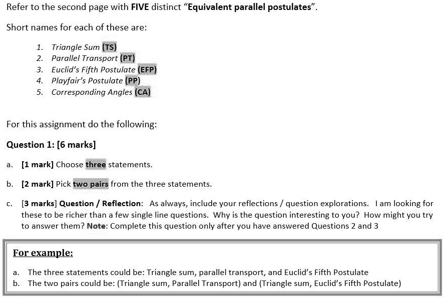 refer to the second page with five distinct equivalent parallel ...