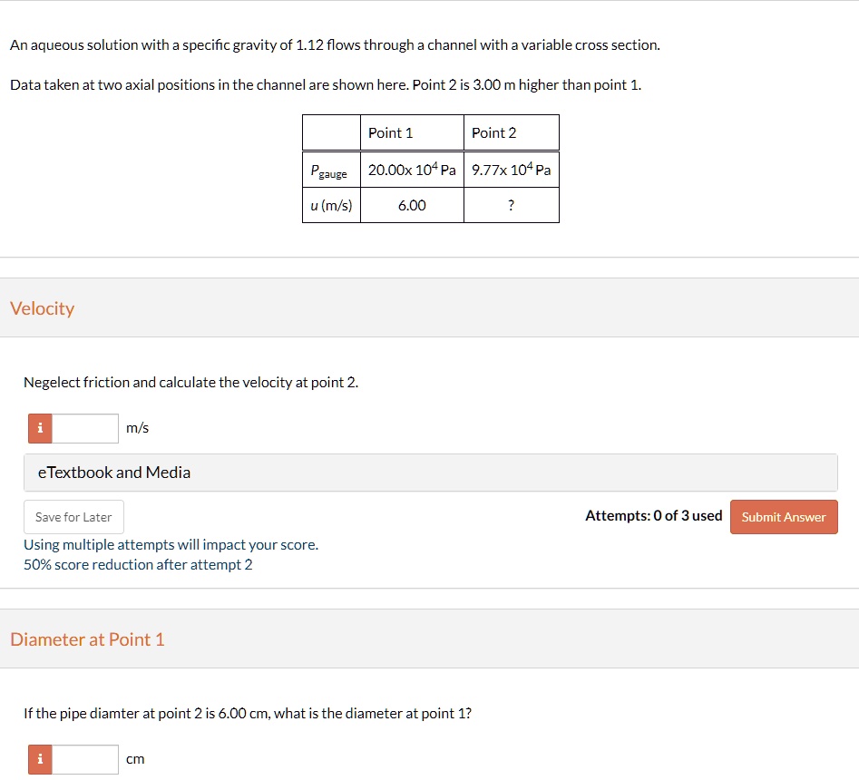 SOLVED: An aqueous solution with a specific gravity of 1.12 flows ...