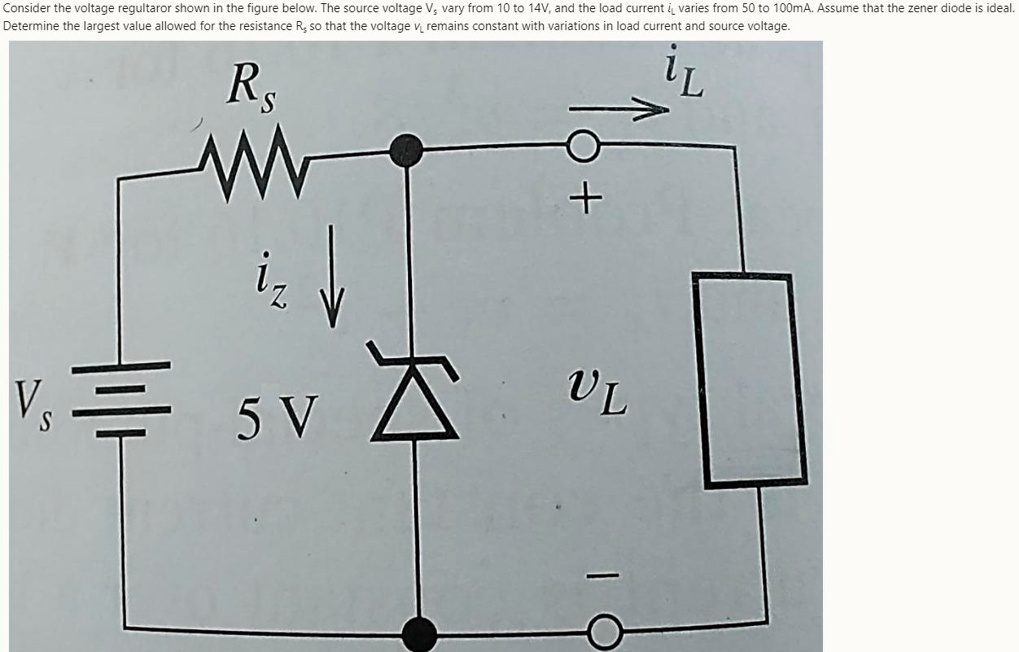 SOLVED: Consider the voltage regulator shown in the figure below. The ...