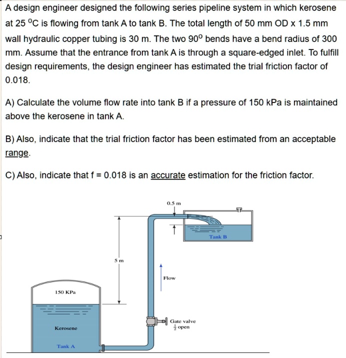 A design engineer designed the following series pipeline system in ...